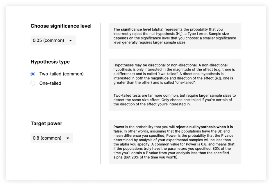 Sample Size & Power Analysis in GraphPad Prism