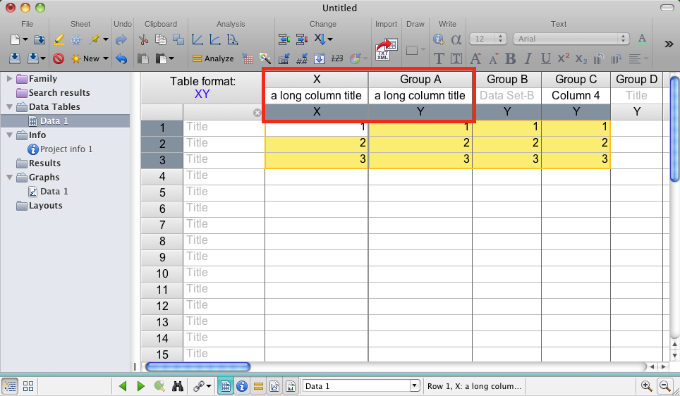 Prism 6 When I Copy A Table From An Excel File And Paste It Into Prism The Column Titles Are 