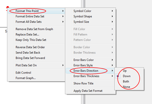Graph Tip How To Make Some Error Bars To Go Up And Some To Go Down 